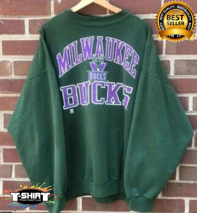 Vintage NBA Milwaukee Bucks Logo Sweatshirt, NBA Basketball Shirt ...