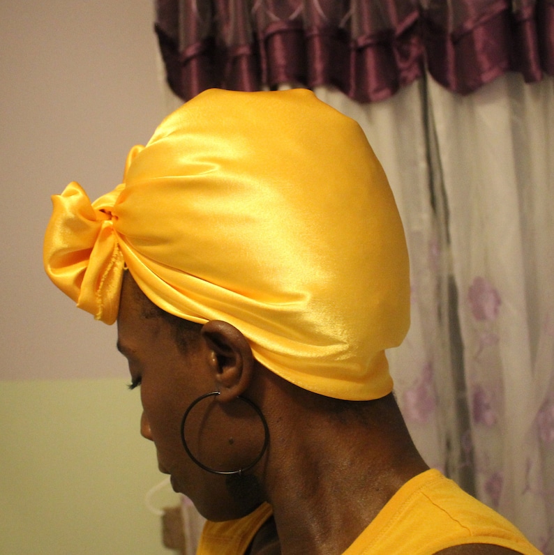 Luxury Yellow SATIN Scarf/headwrap/natural Hair Satin - Etsy