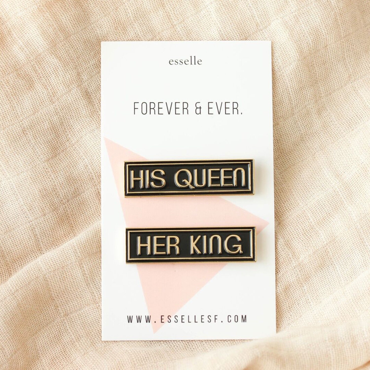 His Queen Her King Enamel Pins Funny Pin Relationship | Etsy