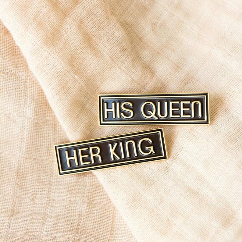 His Queen Her King Enamel Pins Funny Pin Relationship | Etsy