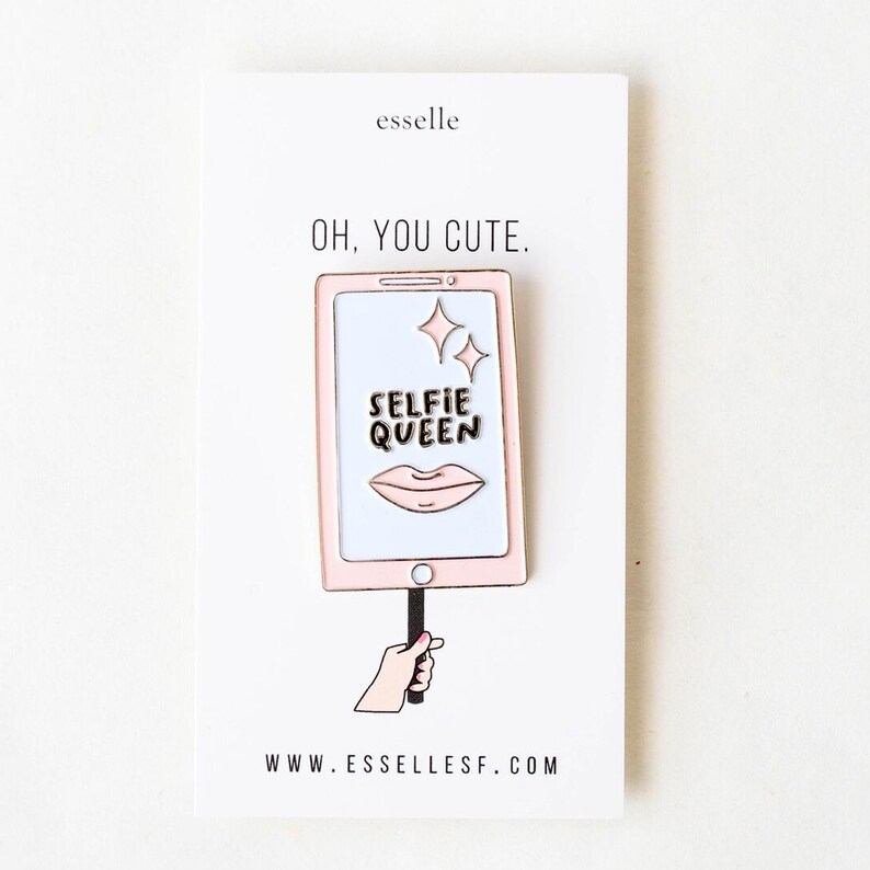 Selfie Queen Enamel Pin Cute Enamel Pins Pastel Pins - Etsy