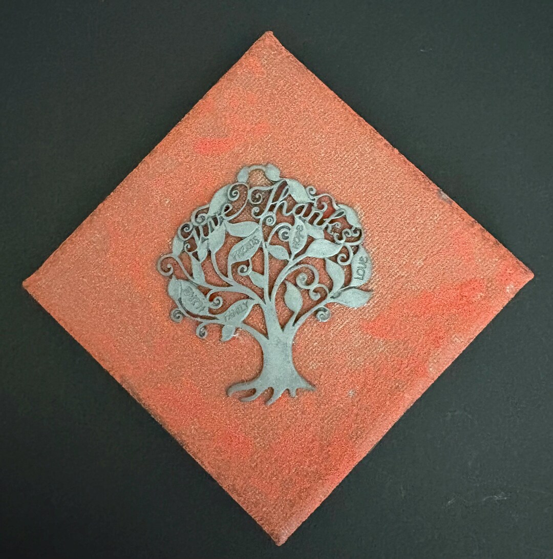 Give Thanks Tree Wall Art: Rust & Pewter Jewelry Mosaic Decor - Etsy