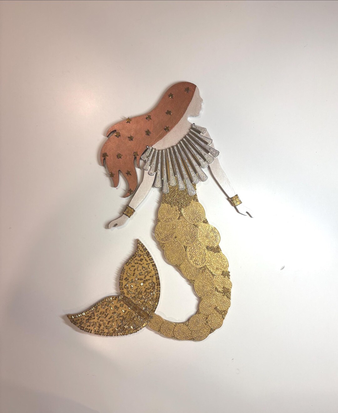 OOAK Gold & Bronze Mermaid Wall Art - Etsy