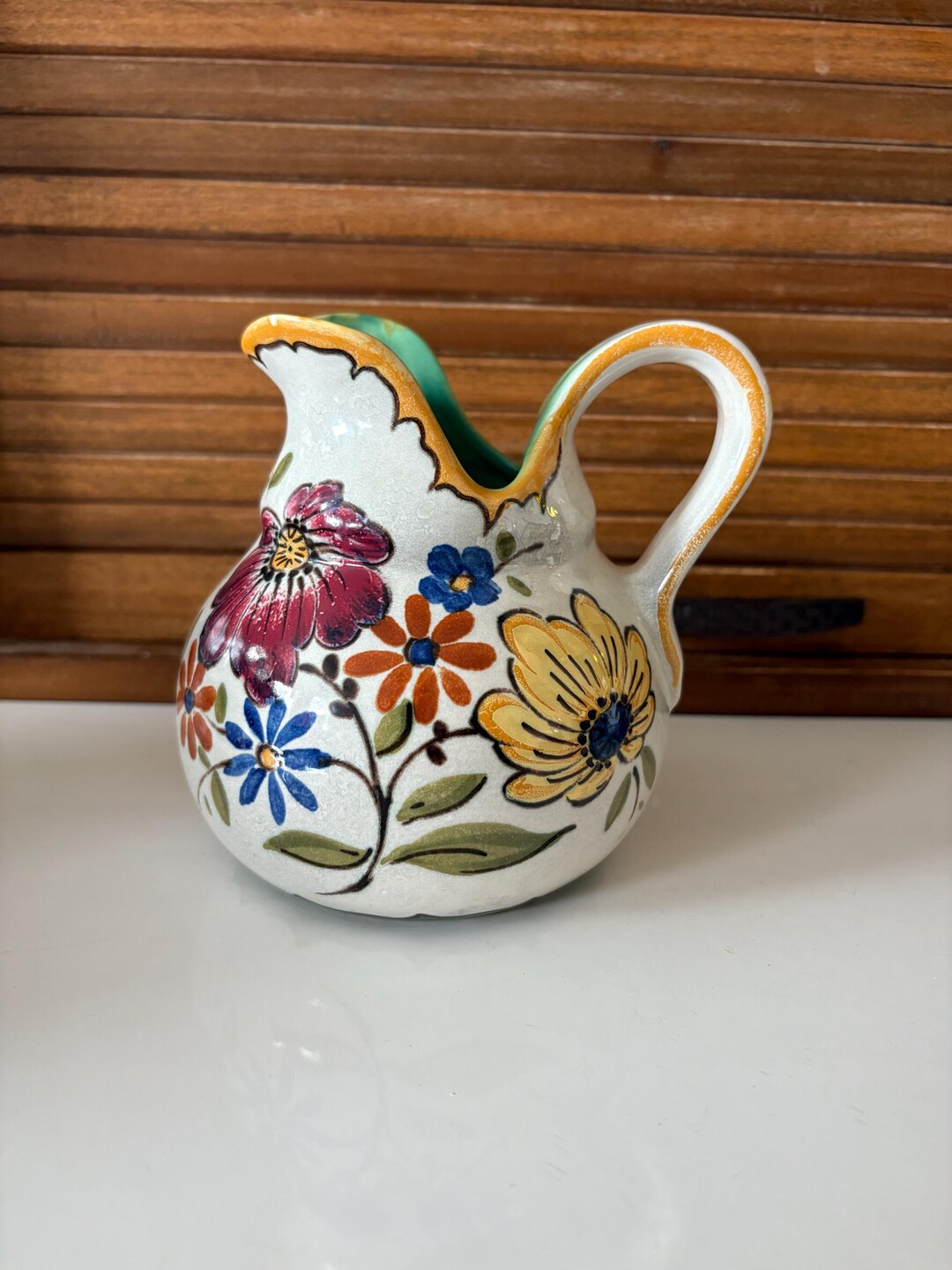 Vintage Royal Gouda Art Pottery Small Pitcher #2547 Earth Tones - Etsy