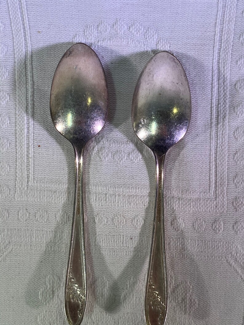 Vintage Set of 2 Tudor Silver Plate Tea Spoons - Oneida Community - Etsy