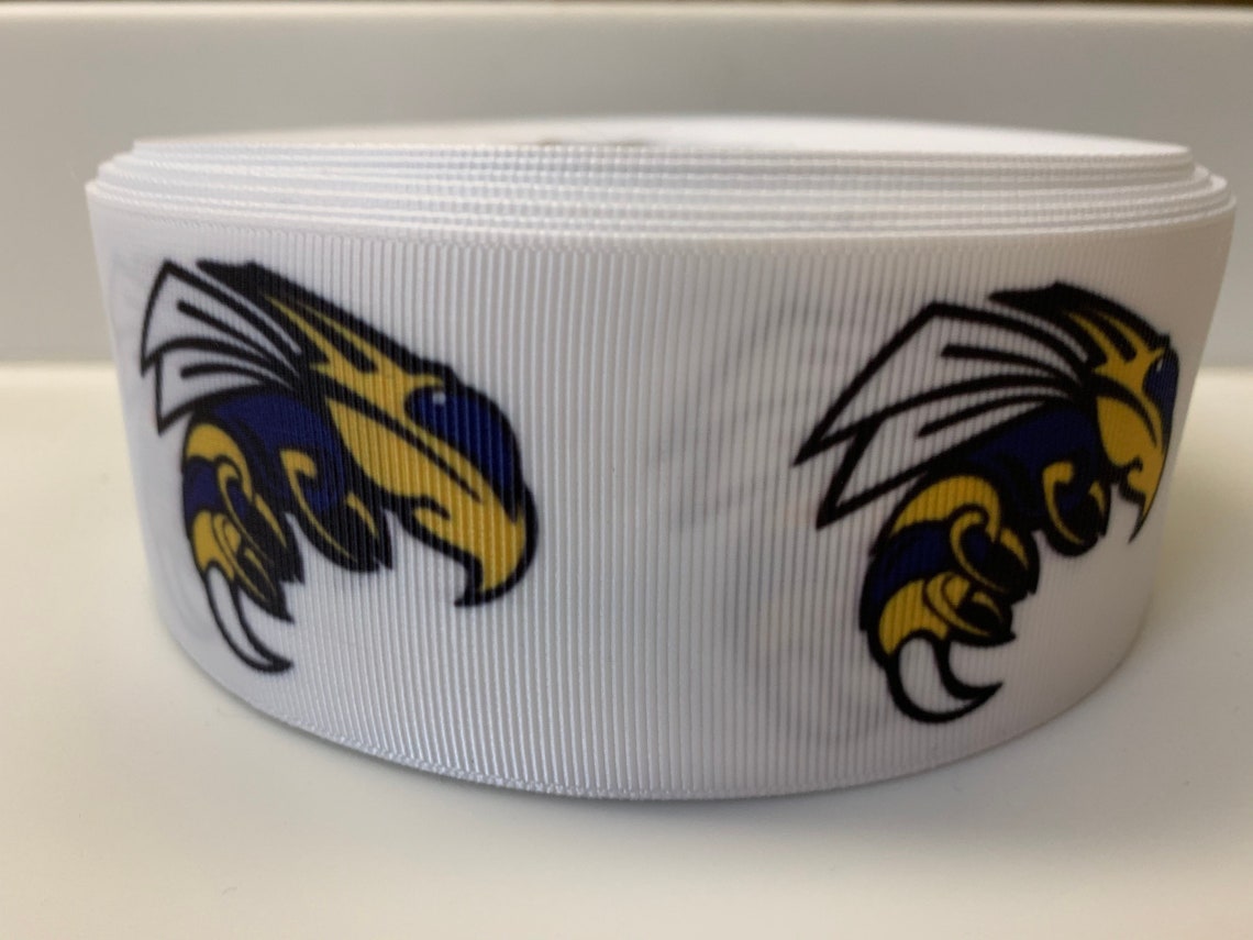 Yellow Jackets Blue & Gold/yellow Hair Bow Ribbon by the Yard 3" Inch ...