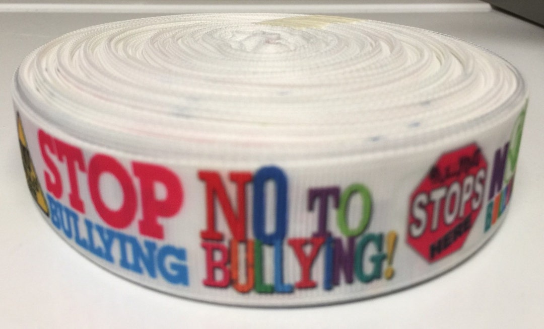 Say No to Bullying- Stop Bullying- Hair Bow Ribbin- 1" Inch Grosgrain ...