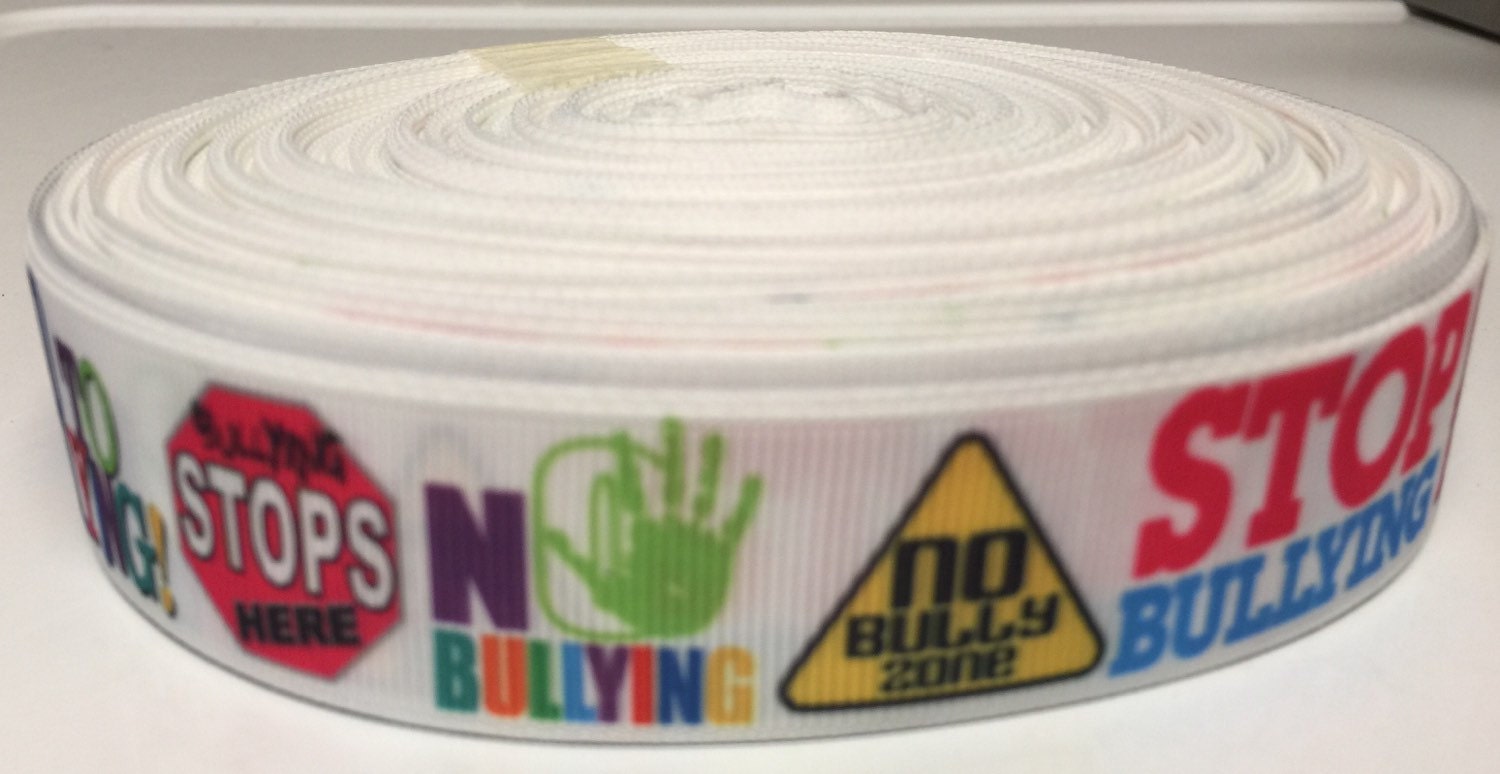 Say No to Bullying Stop Bullying Hair Bow Ribbin 1 Inch Grosgrain ...