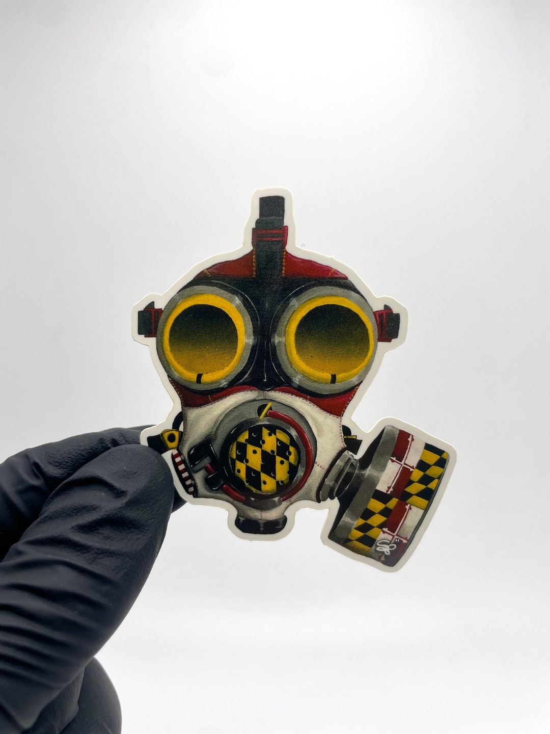 Maryland Gas Mask Sticker, Original Sticker Art, Custom Art Sticker ...