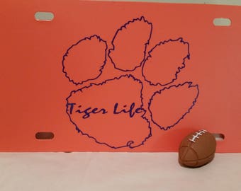 Clemson Tiger Paw License Plate - Etsy