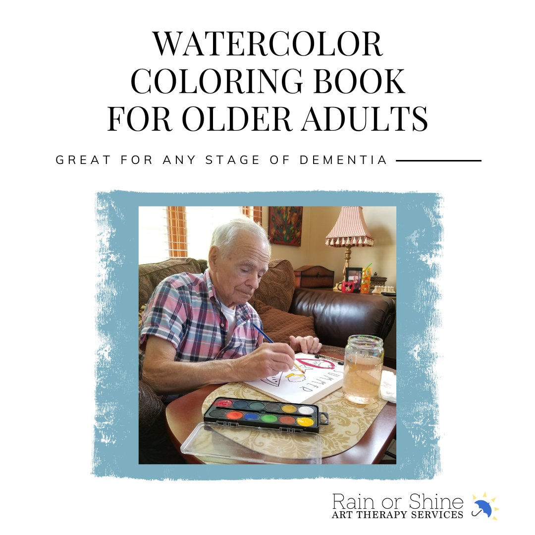 Watercolor Coloring Book for Seniors - Etsy