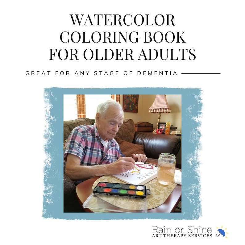 Watercolor Coloring Book for Seniors - Etsy
