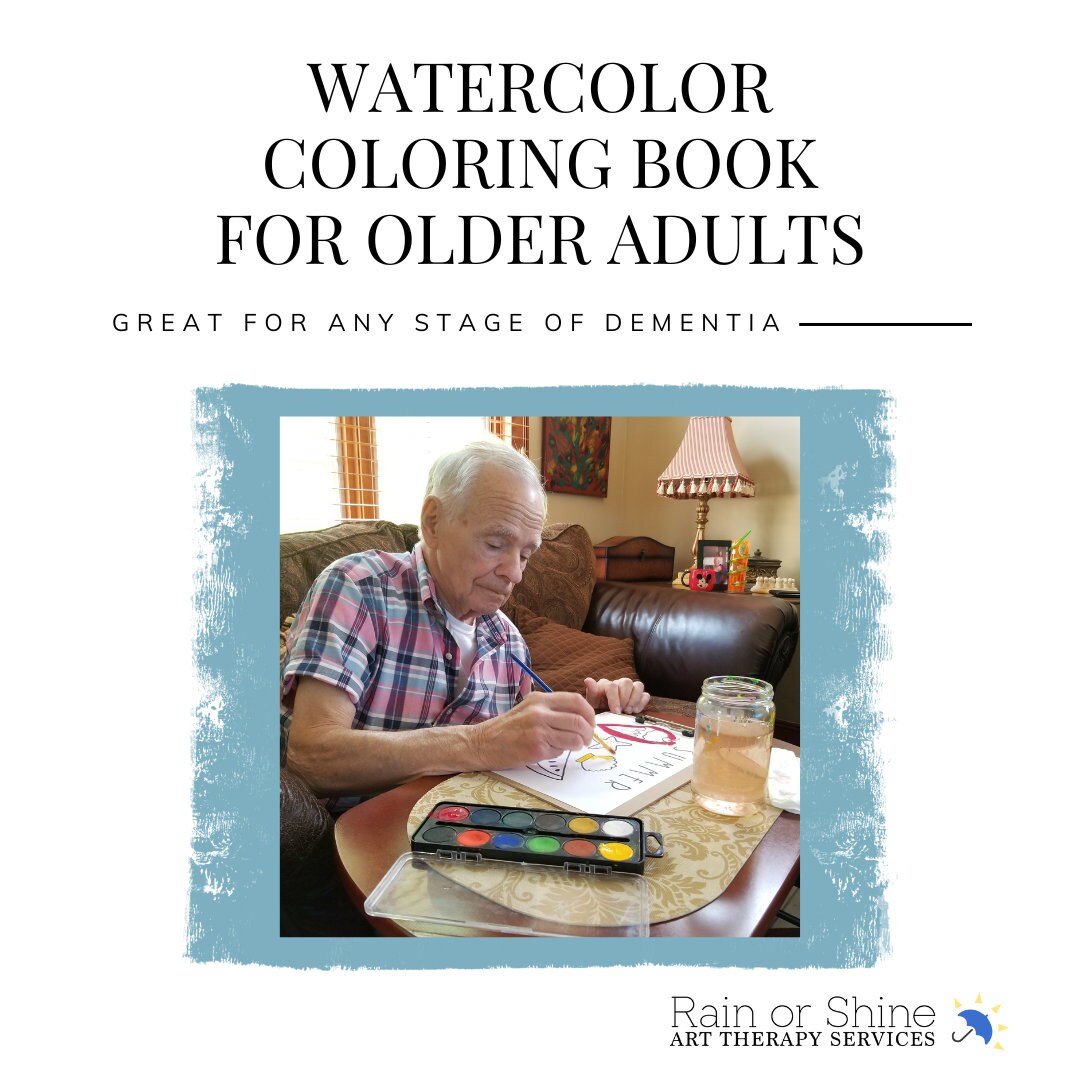Watercolor Coloring Book for Seniors - Etsy