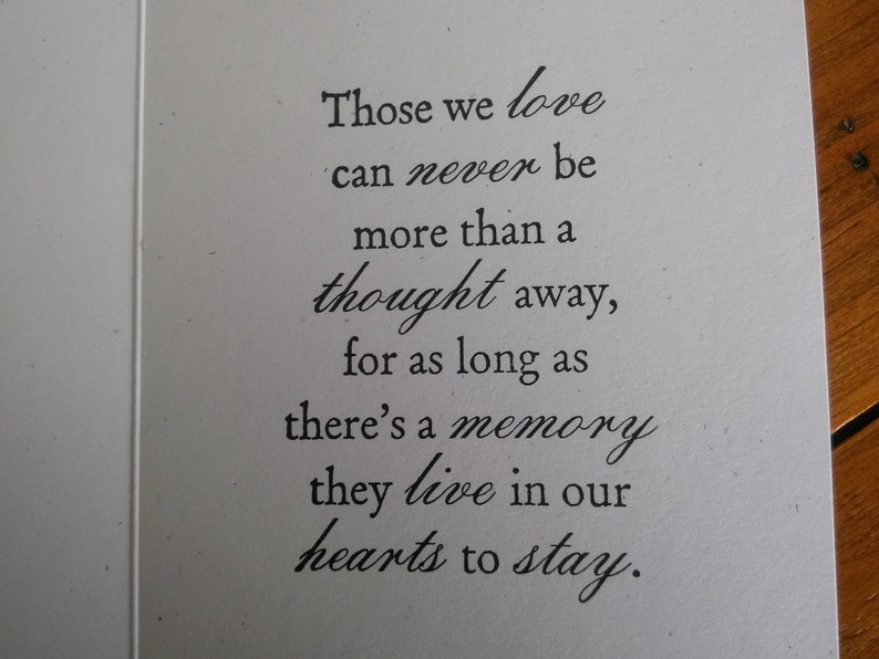 Beautiful Sentiment Sympathy Card - Etsy