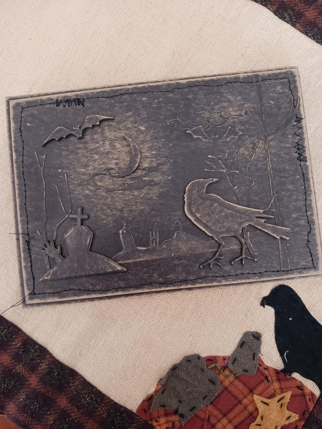 Monotone Spooky Night, Halloween Cemetery Scene - Etsy