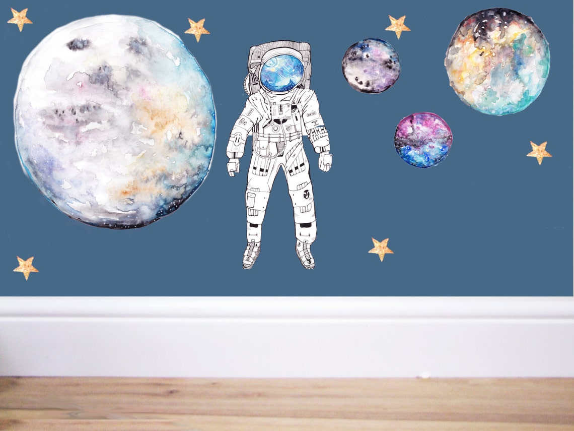 Space Planets Wall Decalsplanet Decalsgalaxy Stickers Space | Etsy