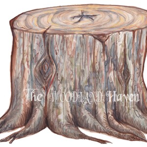 Woodland Tree Stump Wall Decal,woodland Nature Bedroom Sticker,tree ...