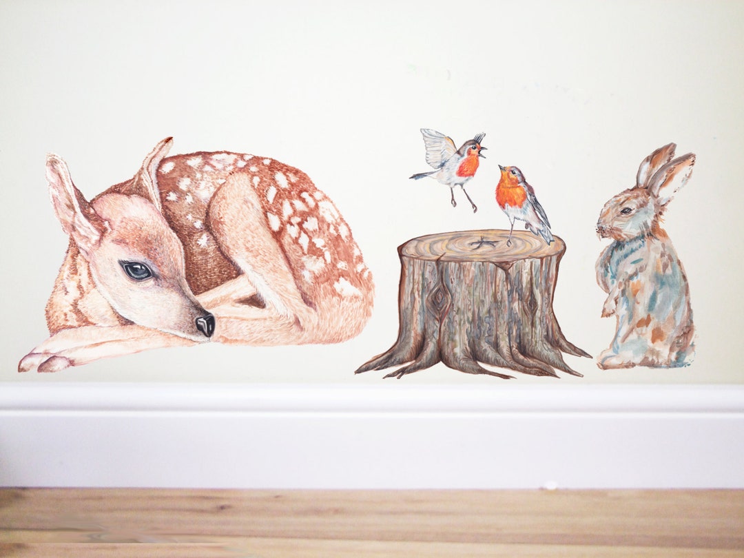 BUNDLE, Woodland Animals Wall Decal Set,woodland Nursery,forest Wall ...