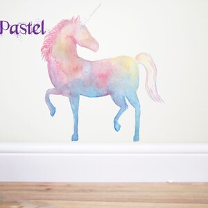 Rainbow Unicorn, Pastel Unicorn,girls Bedroom Decor,unicorn Sticker ...