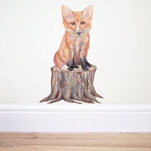 Woodland Tree Stump Wall Decal,woodland Nature Bedroom Sticker,tree ...