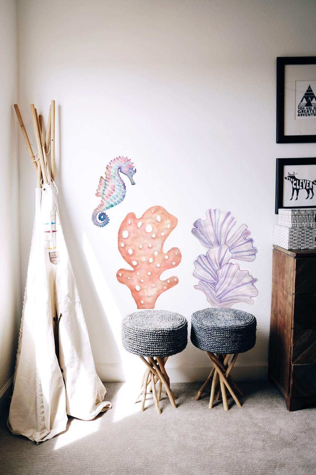 Purple Coral, Coral, Natural Coral, Coral Sticker, Coral Wall Decal ...