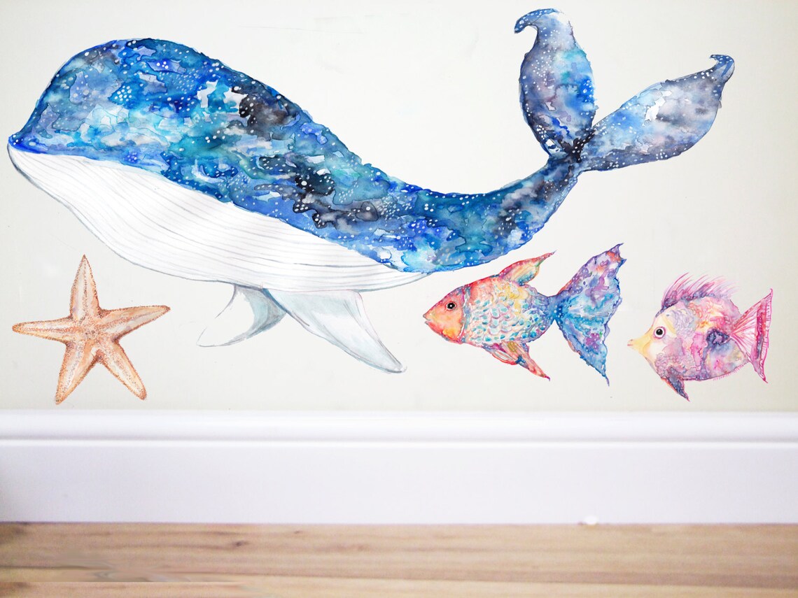 Rainbow Goldfish, Fish Wall Decal, Under the Sea Nursery, Nautical ...