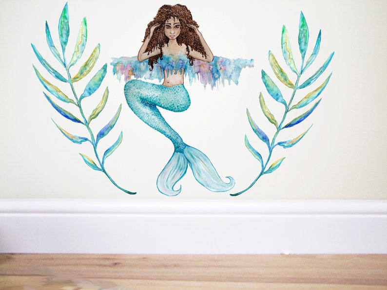 Mermaid wall decal Mermaid Sticker Mermaid Art | Etsy