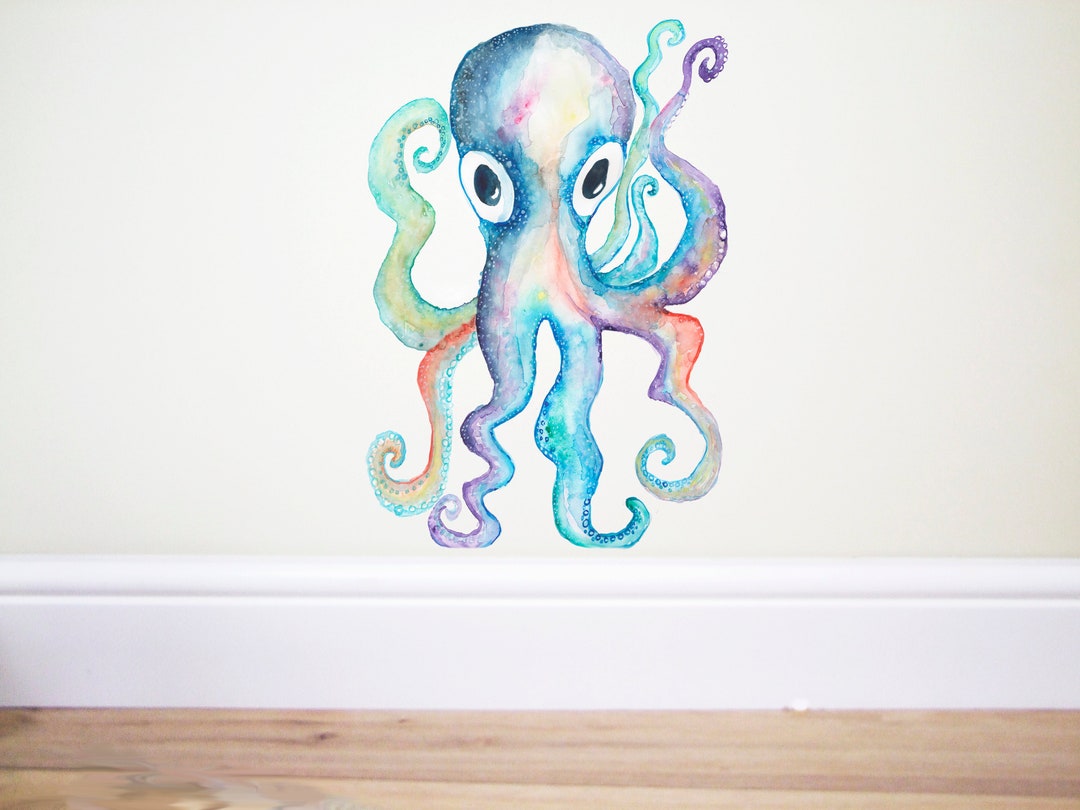 Multicolour Octopus,rainbow Octopus,octopus Wall Decal, Octopus Sticker ...