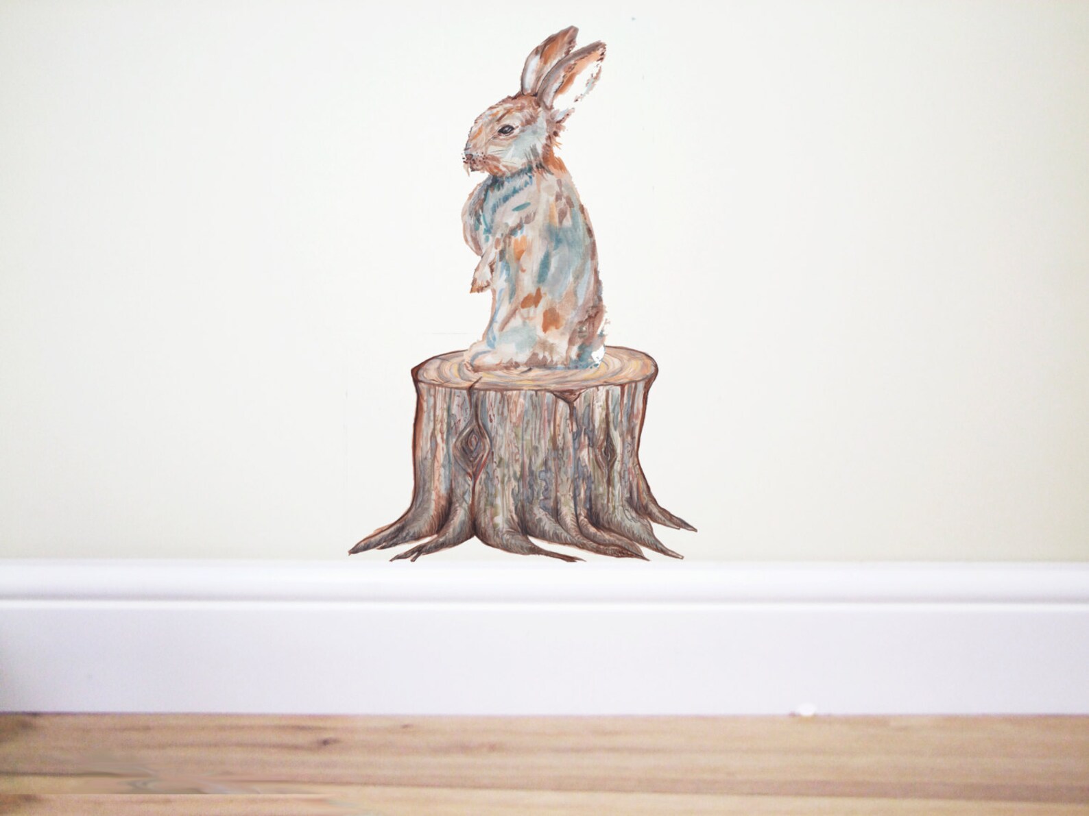 Rabbit wall decalBunny wall decalwoodland animalsEaster | Etsy