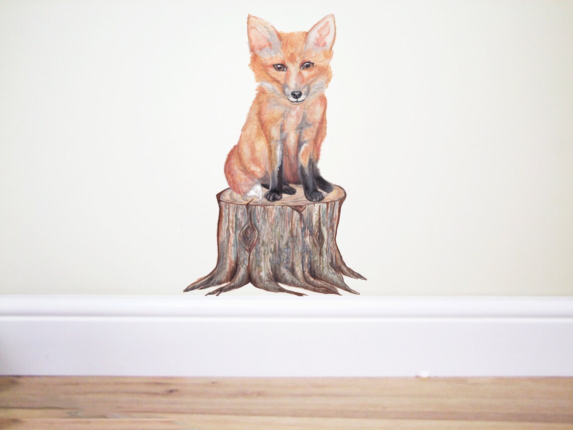 Fox Wall Decal,woodland Nursery,fox Sticker,fox Art,fox Decal,fox Decor ...