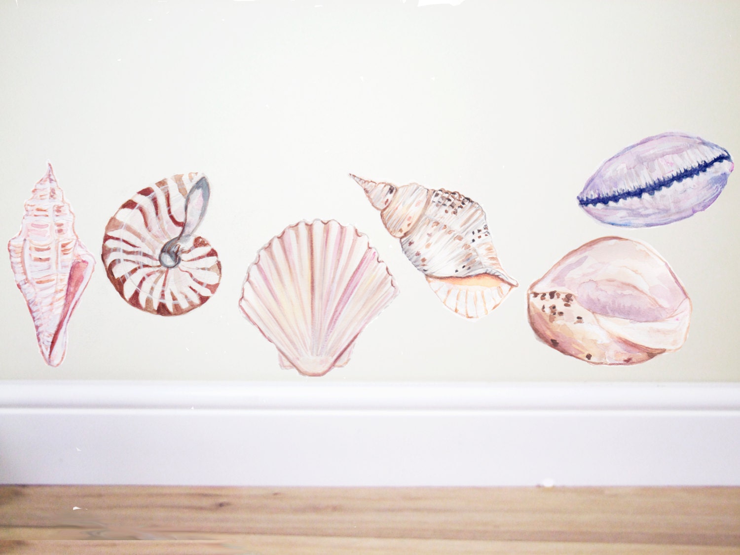 Shell Wall Decalsnautical Wall Decalbeach Decorsea Wall - Etsy UK