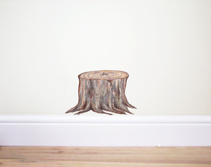Woodland Tree Stump Wall Decalwoodland Nature Bedroom - Etsy