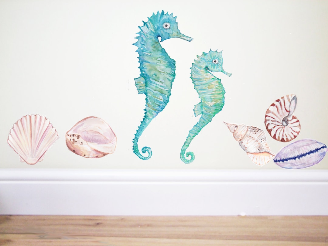 Seahorse Wall Decal,seahorse Sticker,fish Wall Decal,ocean Nursery ...