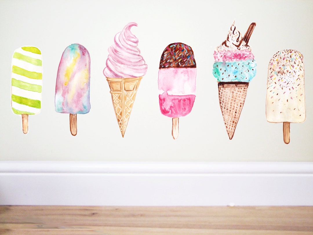 Ice Cream Wall Decals,lollies Sticker,pastel Decor,sweets Sticker ...