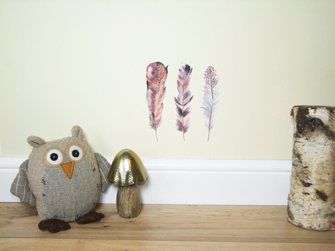 Feathers Wall Decal,feather Sticker,feather Decal,rustic Decor,nursery ...