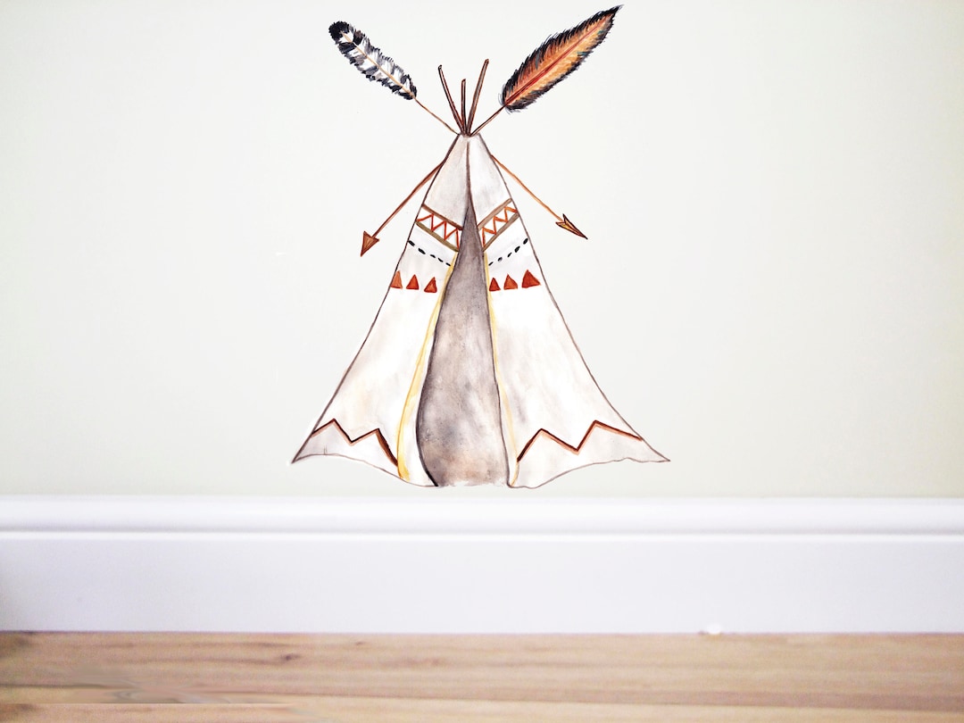 Teepee Wall Decal,teepee Wall Sticker,teepee Wall Art,rustic Decor,boys ...