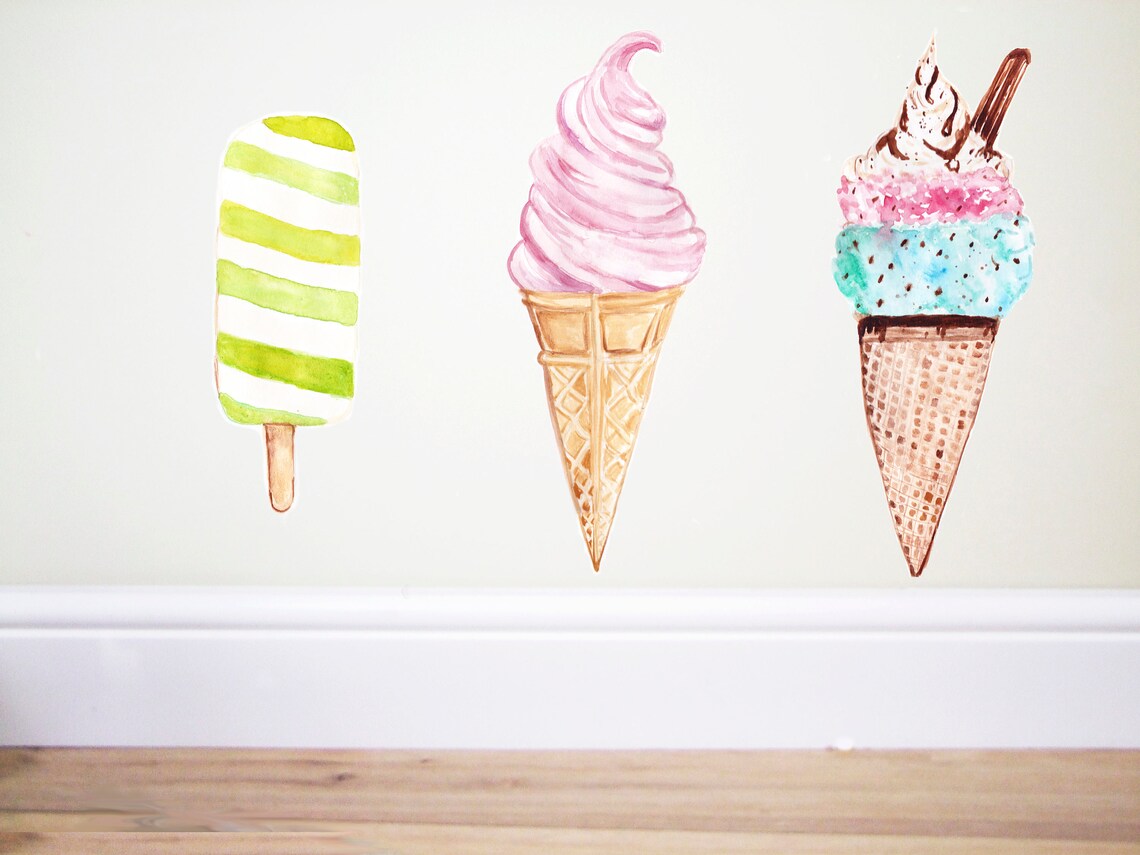 Ice Cream Wall Decals,lollies Sticker,pastel Decor,sweets Sticker ...