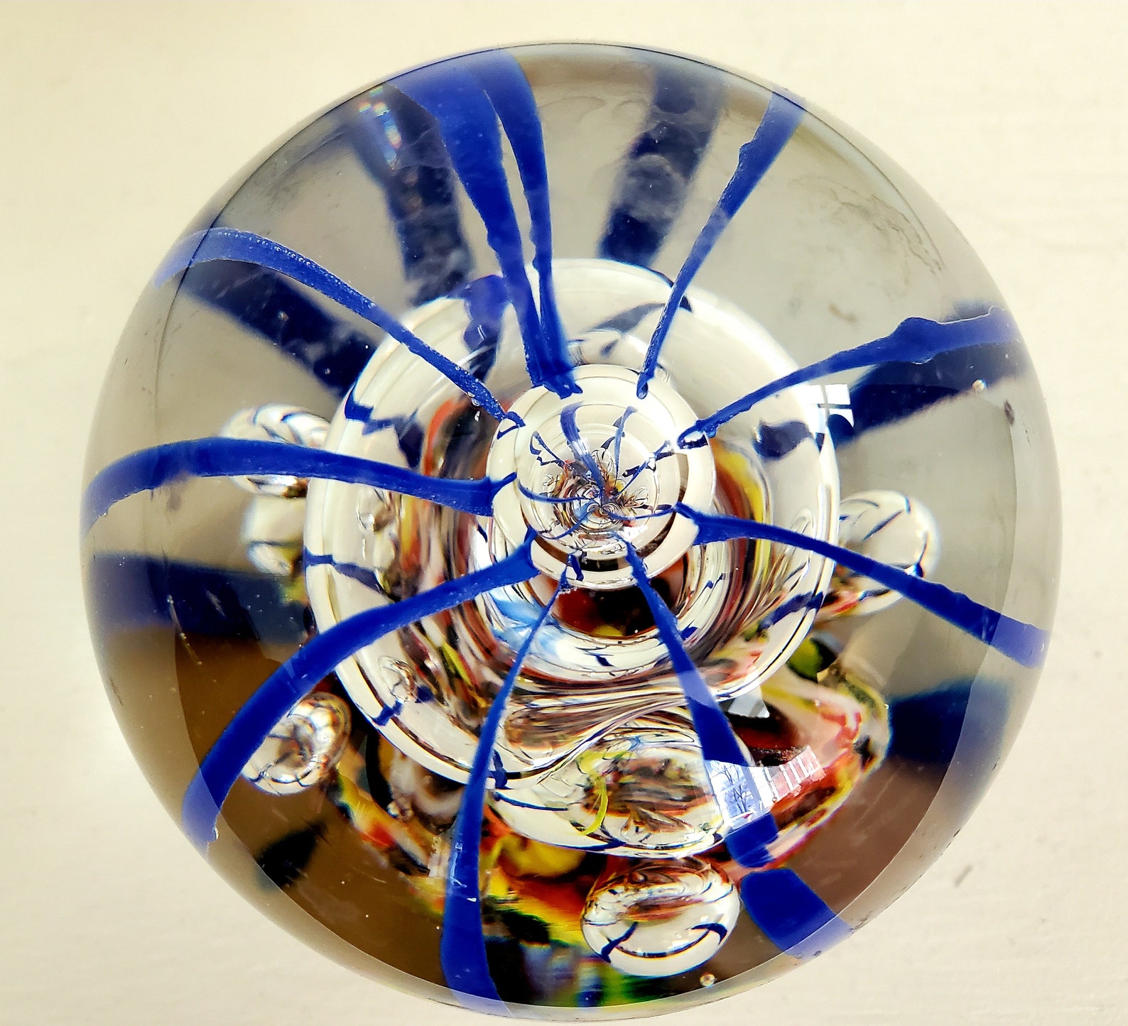 Art Glass Paperweight Retro Art Glass Paperweight Paper | Etsy