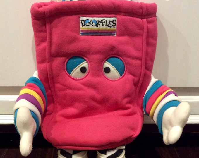 1988 Doofles Bag Plush Hot Pink Bag, Vintage Doofles Tote, Kids Handbag ...