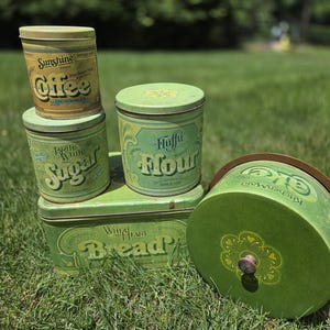 Vintage Ballonoff Tin Canister Set: 1970s Retro Kitchen Storage - Etsy
