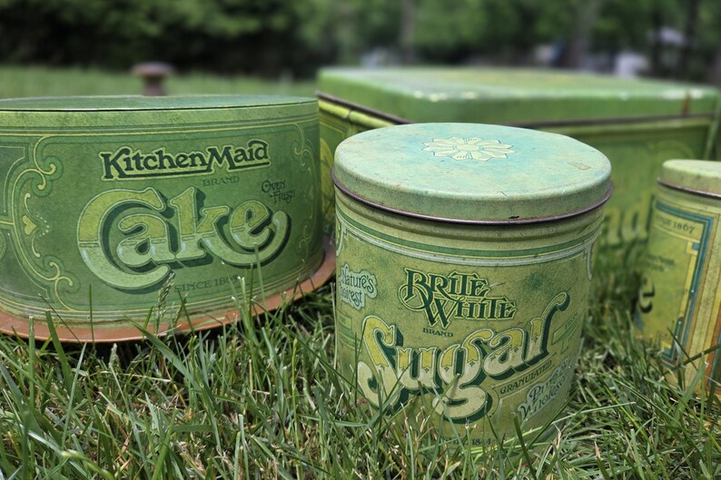 Vintage Ballonoff Tin Canister Set: 1970s Retro Kitchen Storage - Etsy