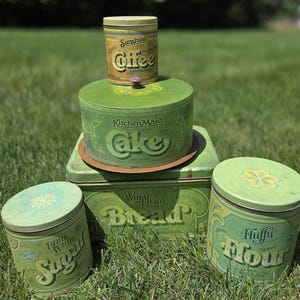 Vintage Ballonoff Tin Canister Set: 1970s Retro Kitchen Storage - Etsy