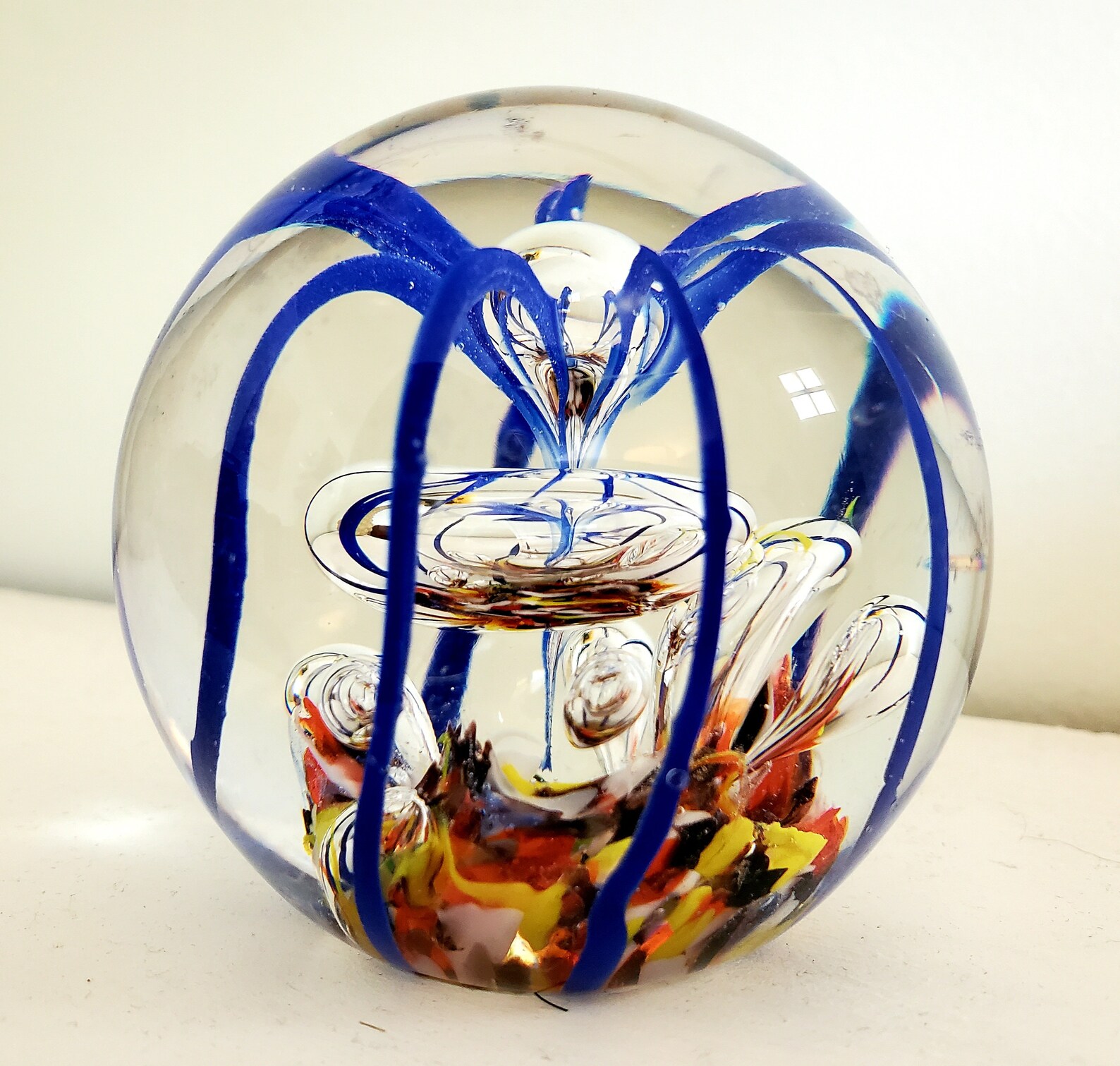 Art Glass Paperweight Retro Art Glass Paperweight Paper | Etsy