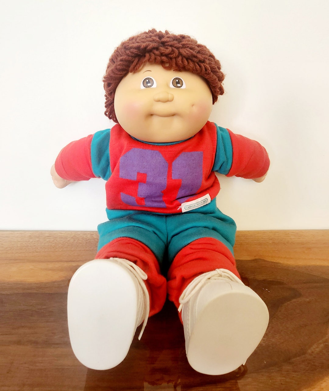 1985 Cabbage Patch Kid Brown Loop Hair W/ Brown Eyes and Dimple, CPK Doll, Coleco CPK Doll ...