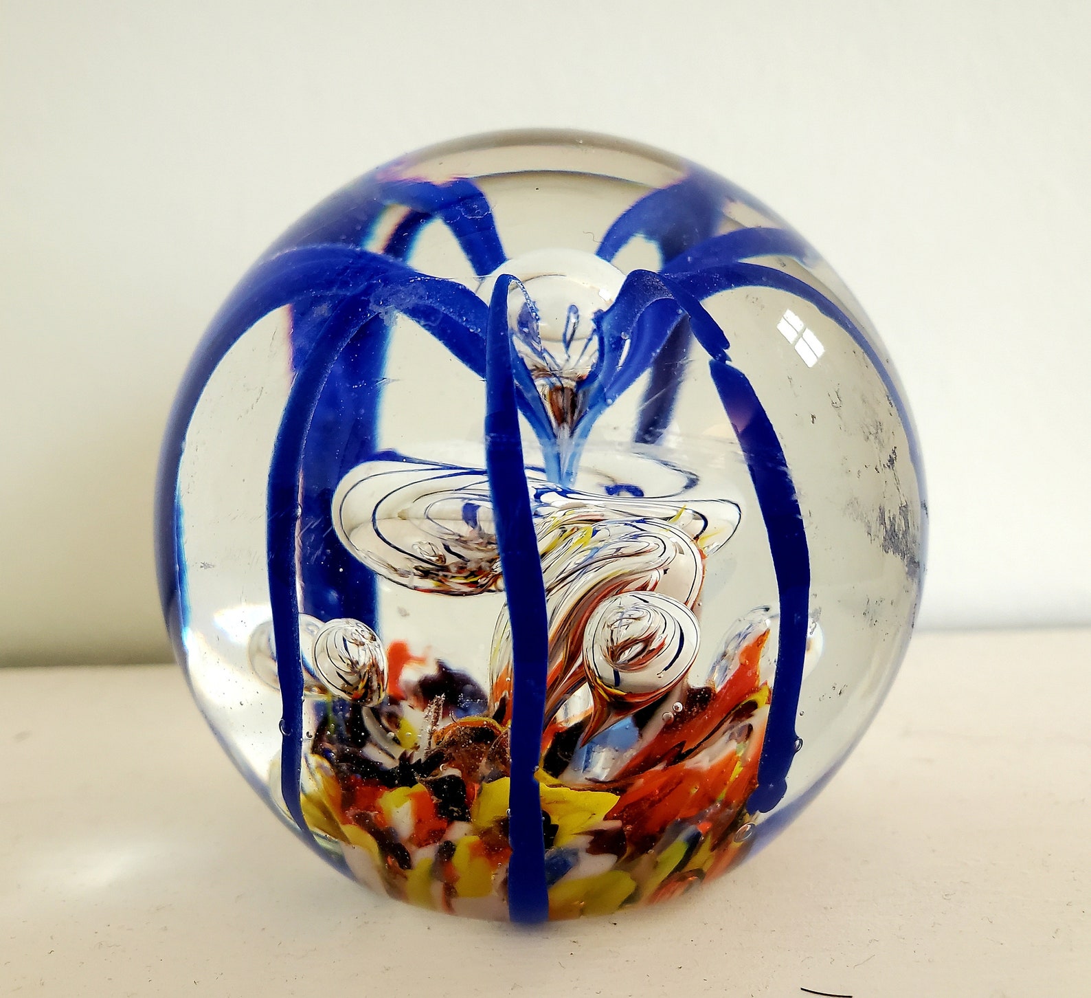 Art Glass Paperweight Retro Art Glass Paperweight Paper | Etsy