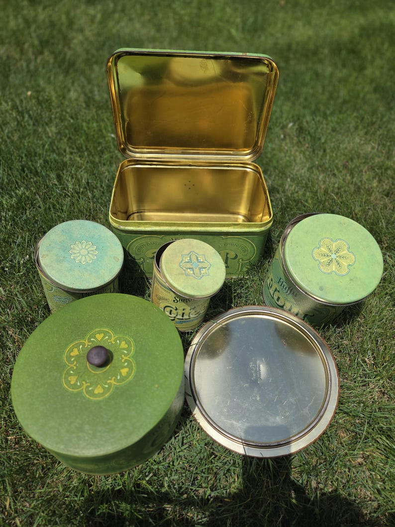 Vintage Ballonoff Tin Canister Set: 1970s Retro Kitchen Storage - Etsy
