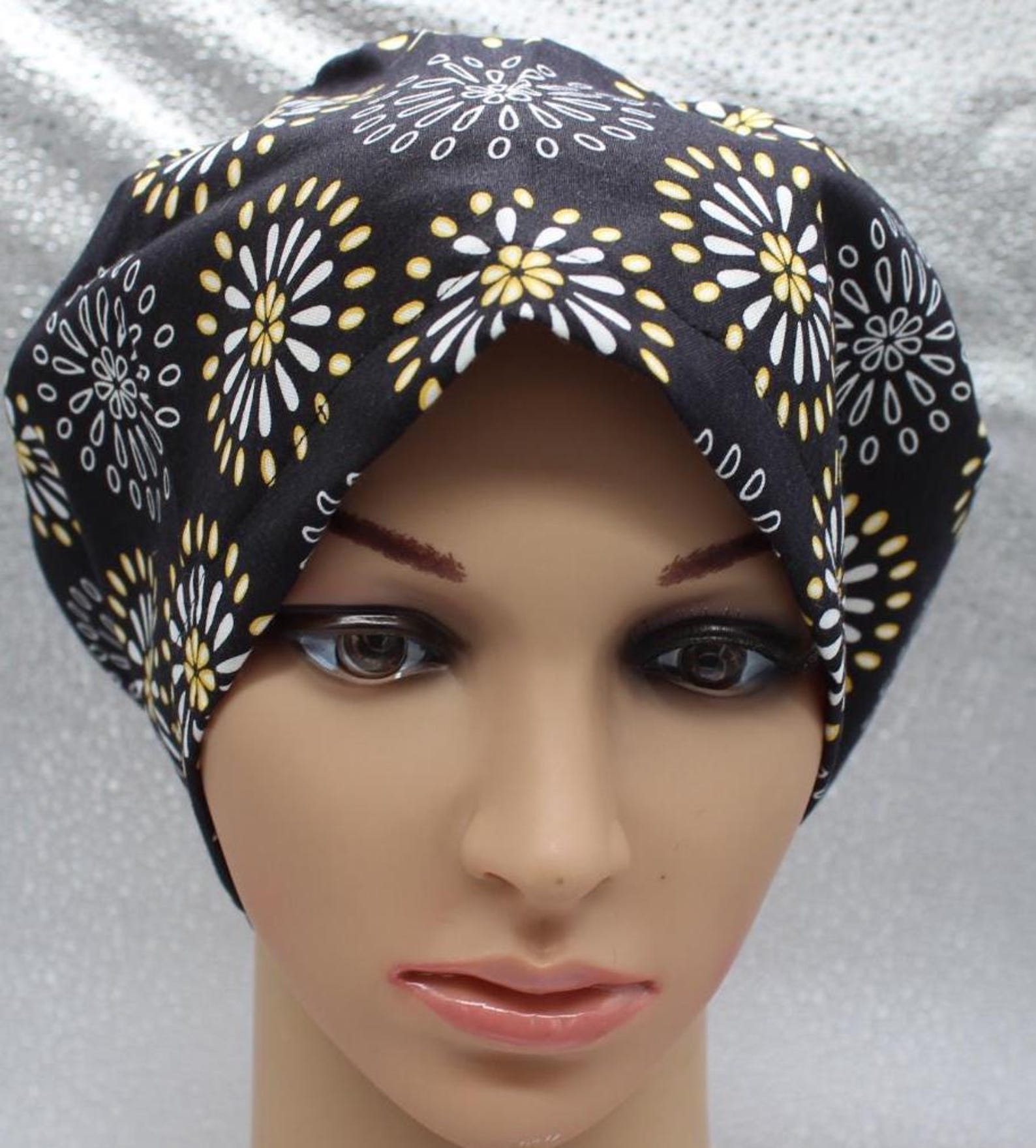 Medical Surgical, EURO, Women's Scrub Hat, Yellow on Black - Etsy