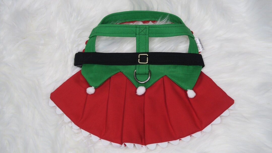 The Elf // Dog Elf Harness Dress, Elf Dog Harness, Christmas Harness ...