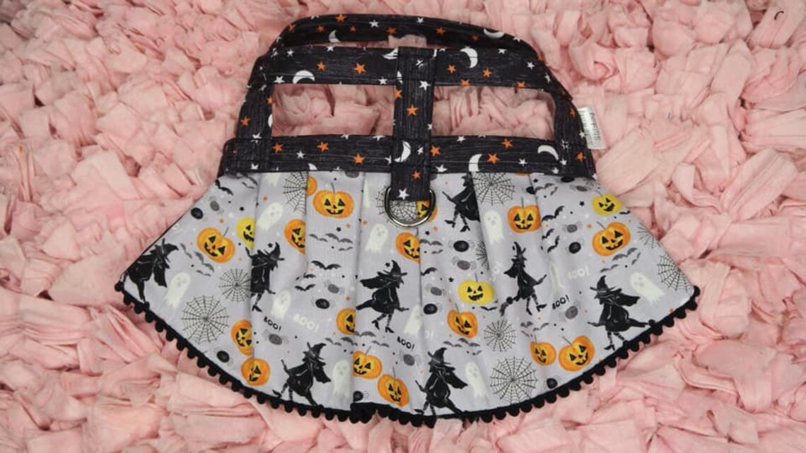 The Tabitha // Halloween Dog Harness Dress, Witch Dog Harness - Etsy