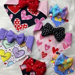 The Roslyn : Dog Bandana & Bow Set, Slip on Bandana, Easy on Bandana ...